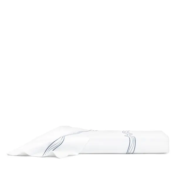 Frette Silent Embroidery Sheet Set, King Exclusive - Milk/dark Azure