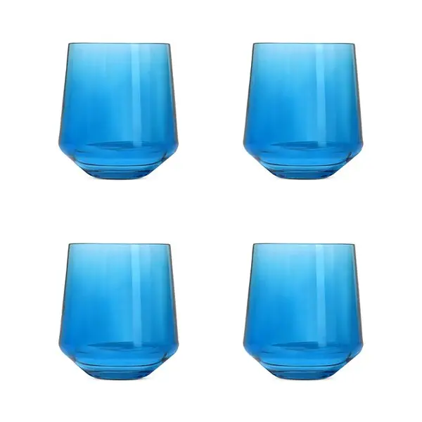 DRINIQUE Stemless Wine Glasses, Set Of 4 - Blue
