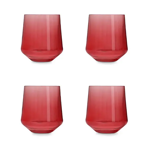 DRINIQUE Stemless Wine Glasses, Set Of 4 - Red