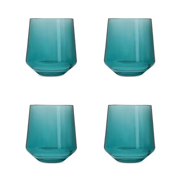 DRINIQUE Stemless Wine Glasses, Set Of 4 - Teal