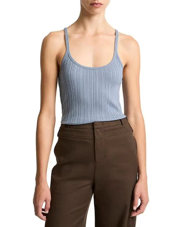 Vince Ribbed Knit Tank Top - Azul