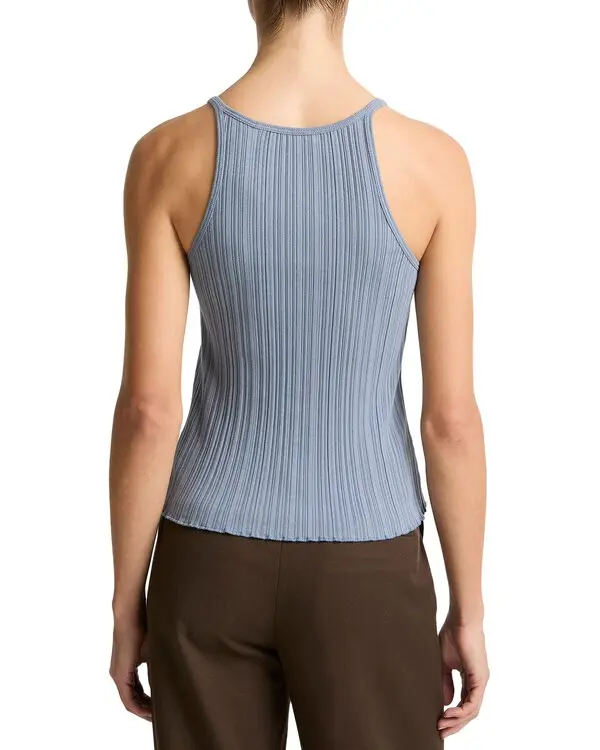 Vince Ribbed Knit Tank Top - Azul