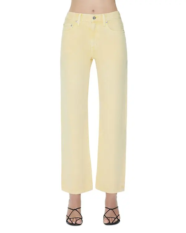 PISTOLA Lexi Mid-rise Straight Jeans With Bow Detail - Day Glow