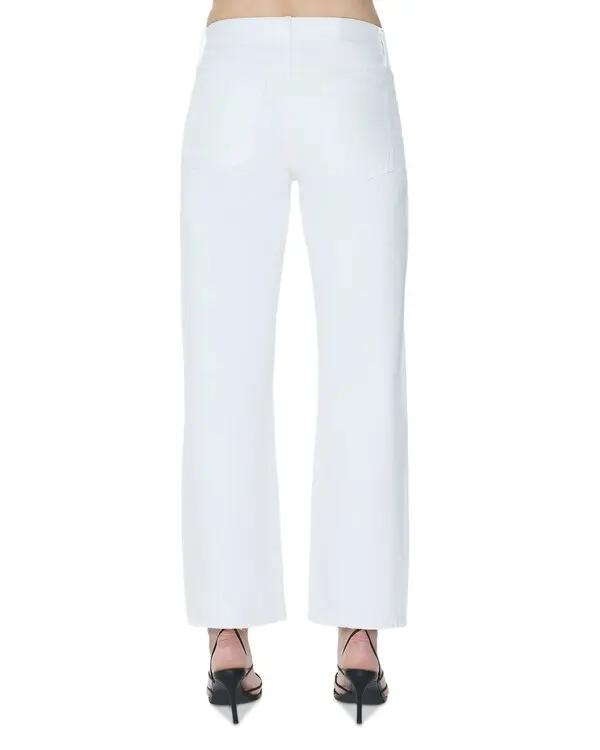 PISTOLA Lexi Mid-rise Straight Jeans With Bow Detail - Vivid White