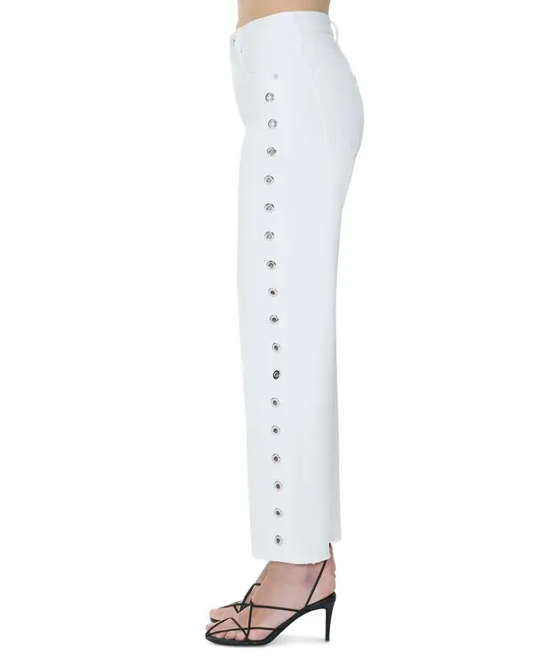 PISTOLA Lexi Mid-rise Straight Jeans With Bow Detail - Vivid White