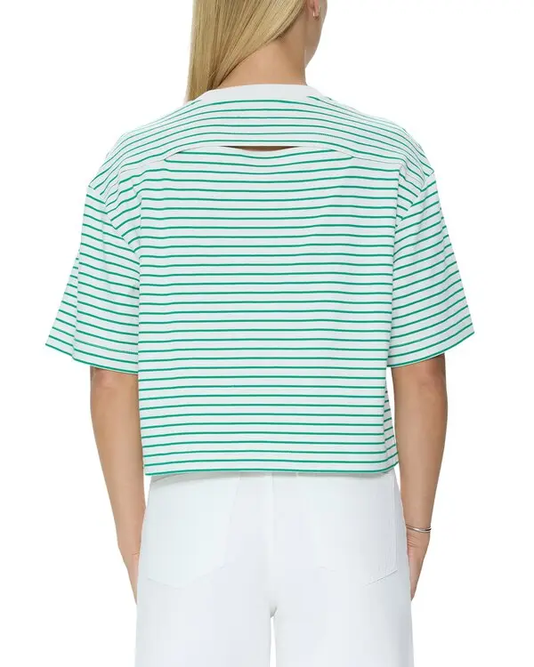 PISTOLA Mae Cropped Tee - Vert Stripe
