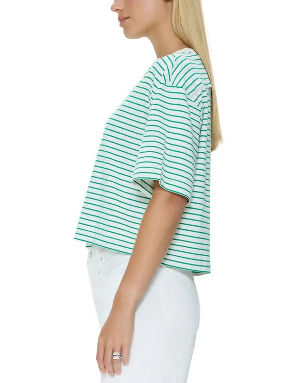 PISTOLA Mae Cropped Tee - Vert Stripe