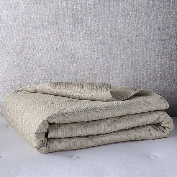 HUDSON PARK COLLECTION Luxe Textured Check Coverlet, Full/queen Exclusive - Beige