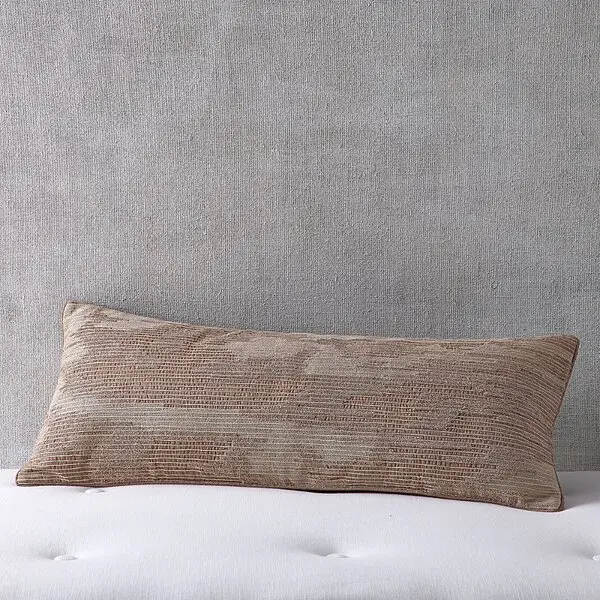 HUDSON PARK COLLECTION Embroidered Ikat Decorative Pillow, 14 X 36 Exclusive - Chocolate