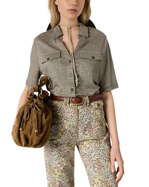 Gerard Darel Moana Linen Shirt - Green