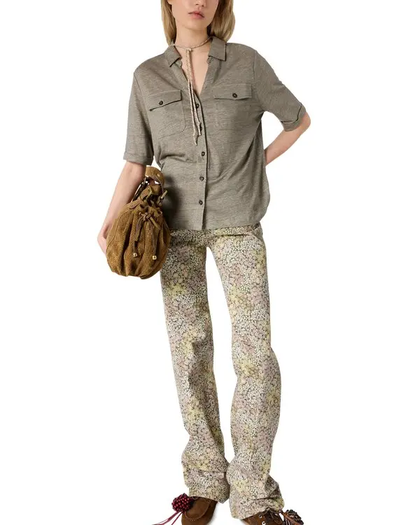 Gerard Darel Moana Linen Shirt - Green