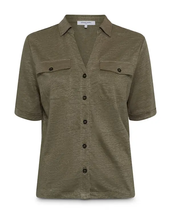 Gerard Darel Moana Linen Shirt - Green