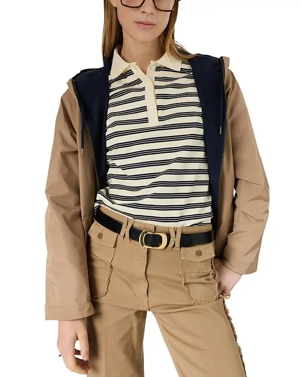 Gerard Darel Jordane Reversible Hooded Jacket - Navy