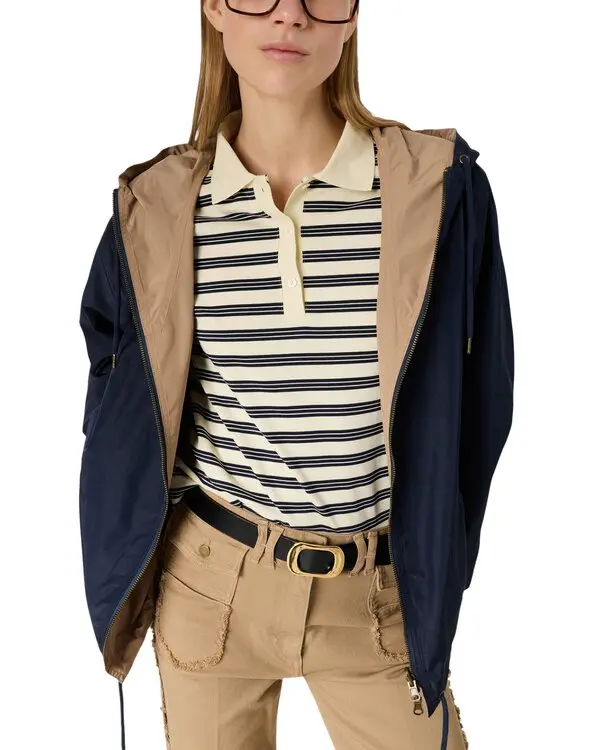 Gerard Darel Jordane Reversible Hooded Jacket - Navy