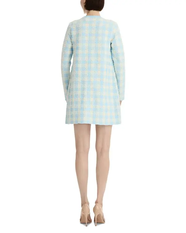 Oscar De La Renta Gingham Jacquard Knit Coat