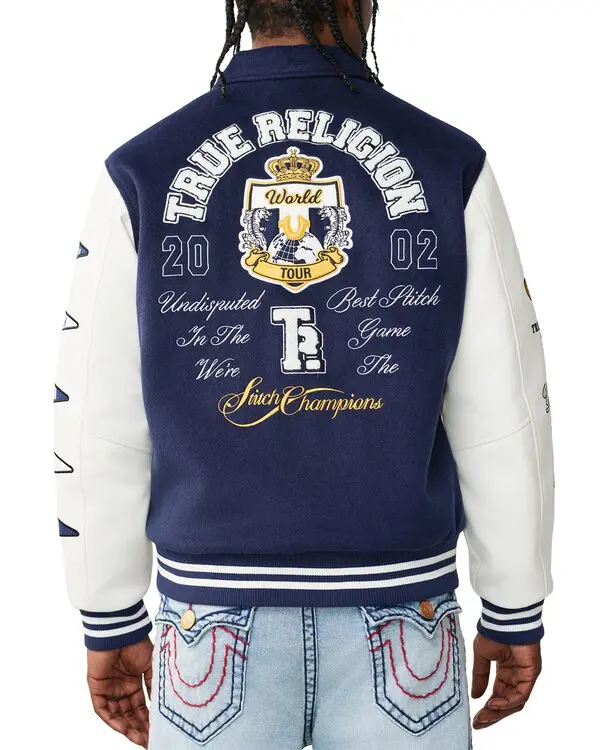 True Religion Varsity Wool Logo Patch Jacket