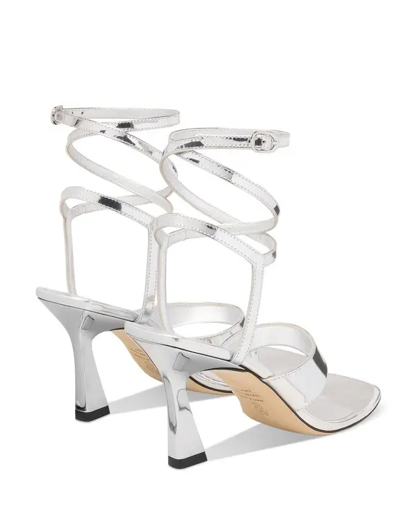 STUART WEITZMAN Vinnie 85 Ankle Strap Sandals - Silver