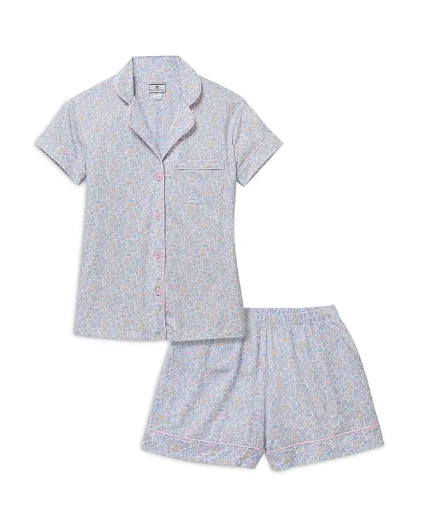 PETITE PLUME Blanche Shirt & Shorts Pajama Set - White