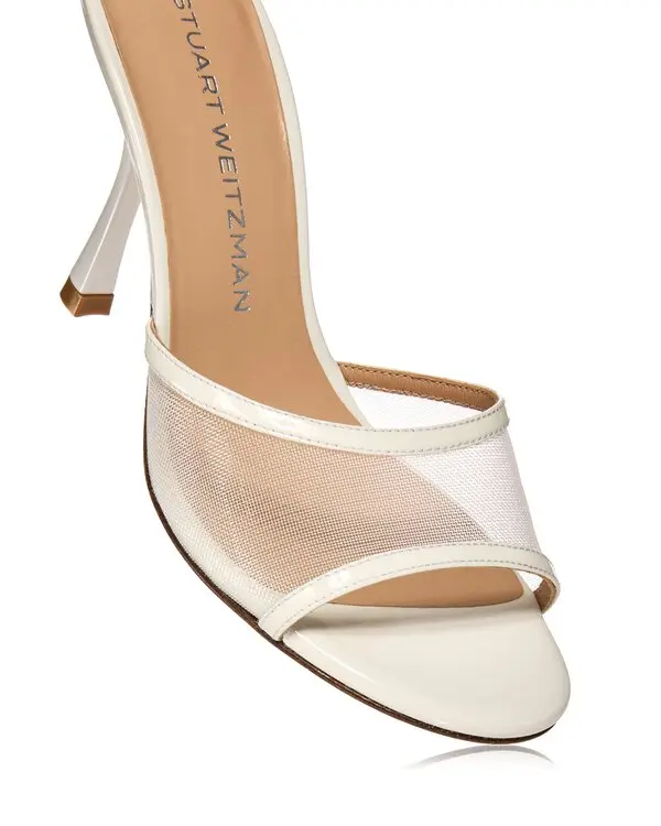 STUART WEITZMAN Bareitall 85 Slides - White/blanco