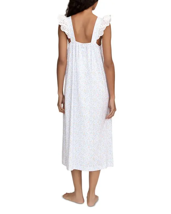 PETITE PLUME Colette Lace Trim Nightgown - White