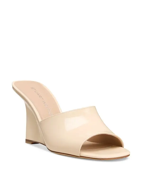 STUART WEITZMAN Vini 85 Wedge Slides - Linen