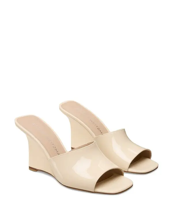 STUART WEITZMAN Vini 85 Wedge Slides - Linen