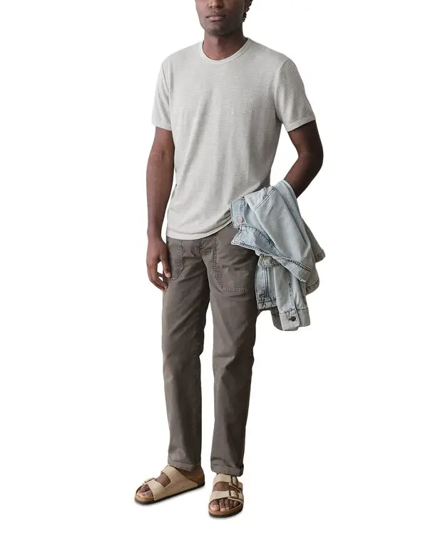 Marine Layer Signature Jacquard Crew Tee - Whitecap/navy