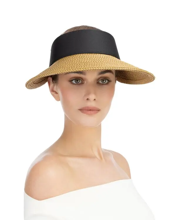 Eric Javits Champ Ii Visor - Cream/black