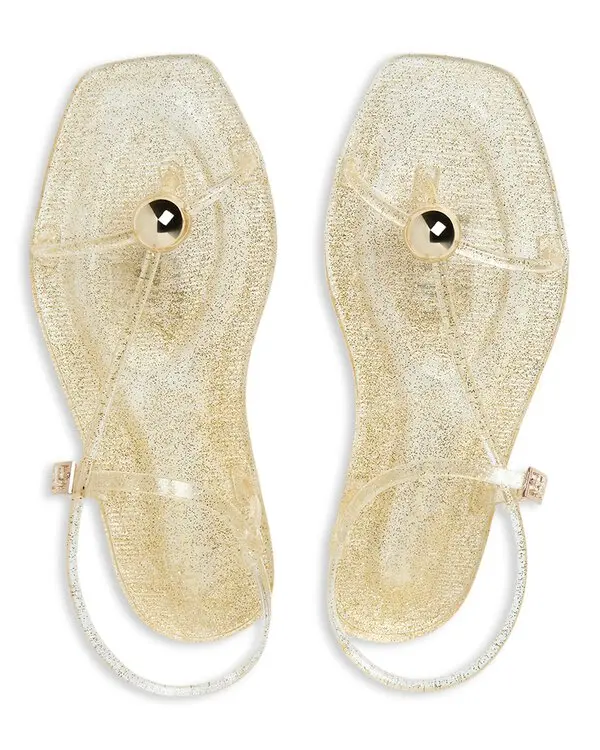 LOEFFLER RANDALL Dana Glitter Thong Sandals - Champagne