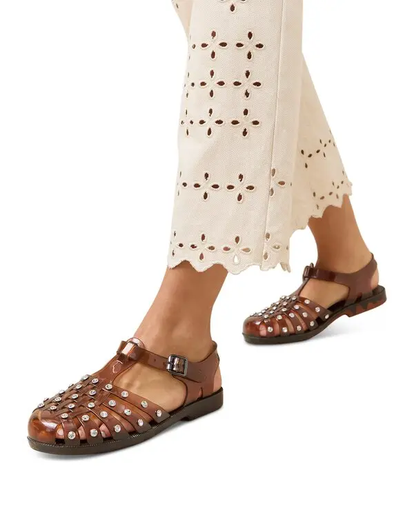 LOEFFLER RANDALL Rhinestone Embellished Fisherman Sandals