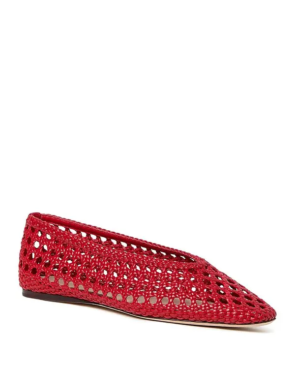 LOEFFLER RANDALL Woven Leather Ballet Flats - Red