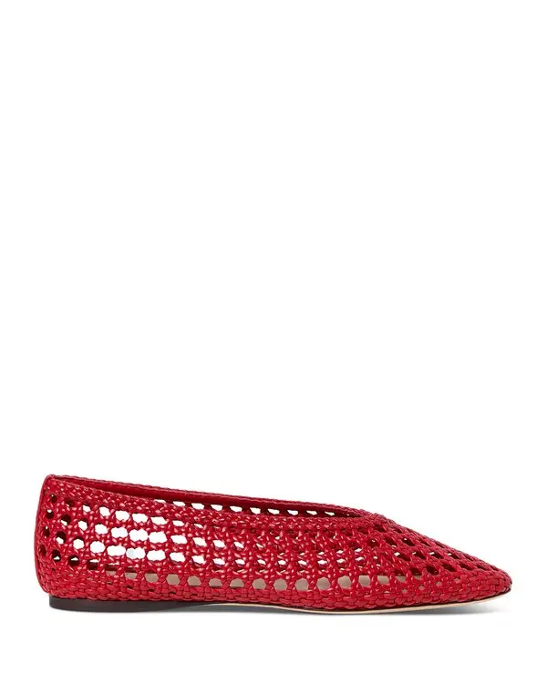 LOEFFLER RANDALL Woven Leather Ballet Flats - Red