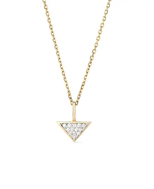 ANA LUISA Solid Yellow Gold Lab-grown Diamond Trillion Charm Necklace - Gold/diamond