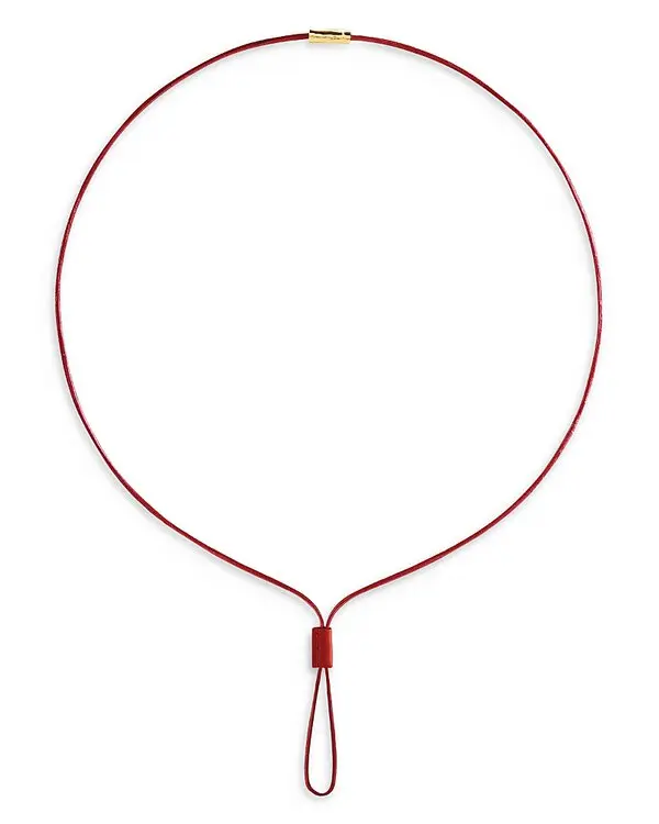 ANABEL ARAM Cheval Leather Necklace, 30 - Gold/rouge