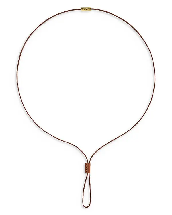 ANABEL ARAM Cheval Leather Necklace, 30 - Gold/saddle