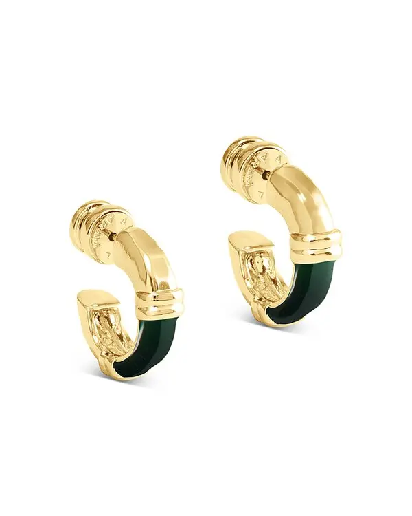 ANABEL ARAM Forza Huggie Hoop Earrings - Malachite