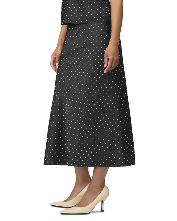 Joe's Jeans The Ines Midi Skirt - Black Polka