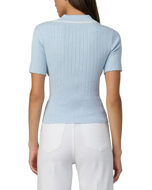 Joe's Jeans Pointelle Polo Shirt - Powder Blue