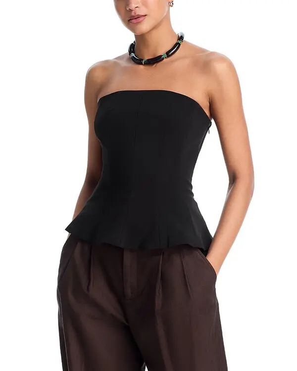 Aqua Panel Strapless Top Exclusive - Black