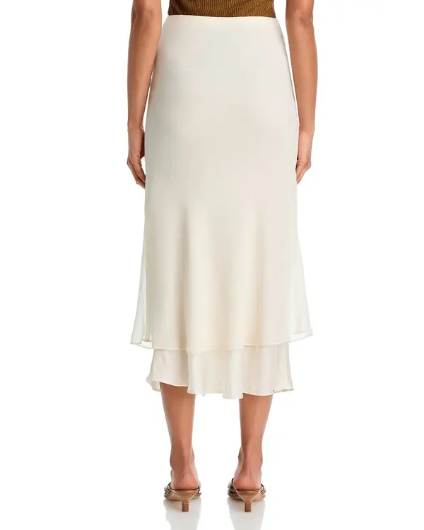 Aqua Double Layer Slip Midi Skirt