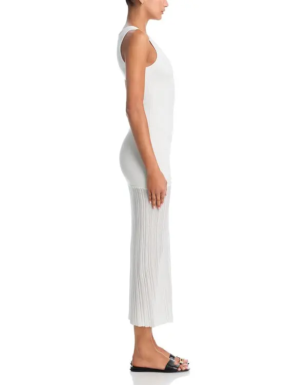 Aqua Knit Sheer Bottom Maxi Dress In Ivory - 30% Off | Editorialist