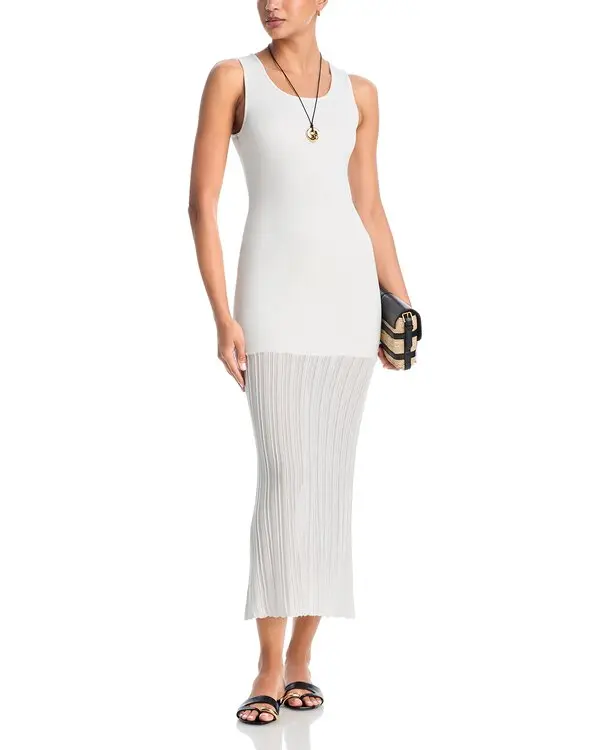 Aqua Knit Sheer Bottom Maxi Dress