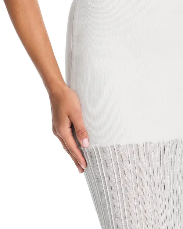 Aqua Knit Sheer Bottom Maxi Dress