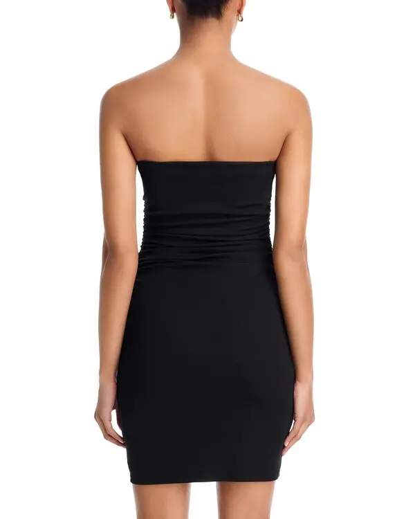 Aqua Mesh Strapless Mini Dress