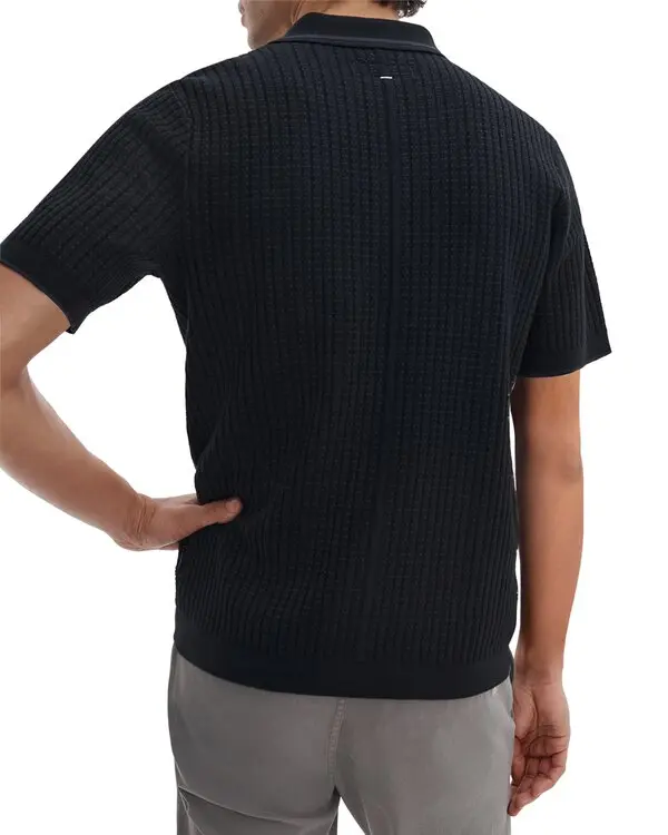 Rag & Bone Harvey Rib Polo Shirt - Black