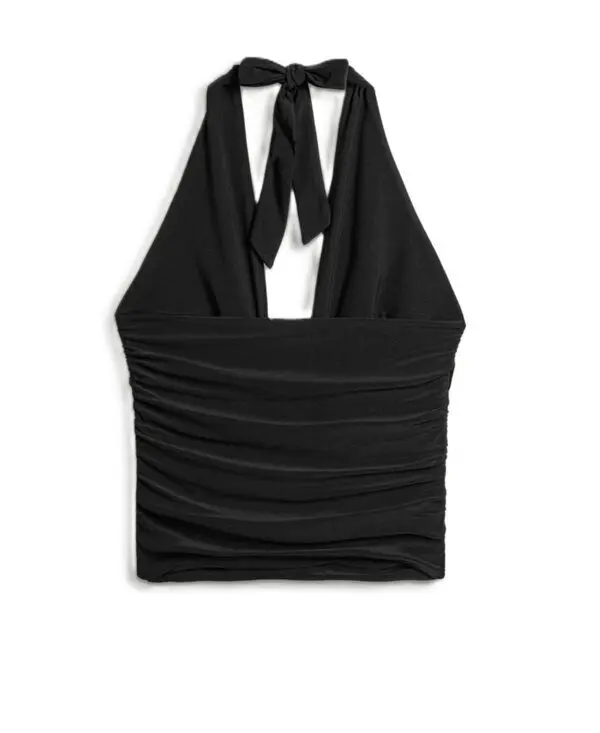 NOCTURNE Deep V Halter Blouse