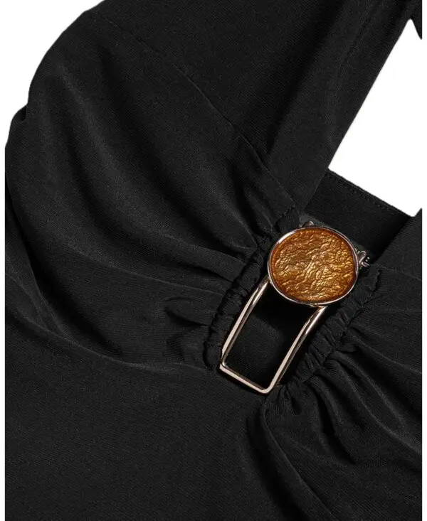 NOCTURNE Deep V Halter Blouse