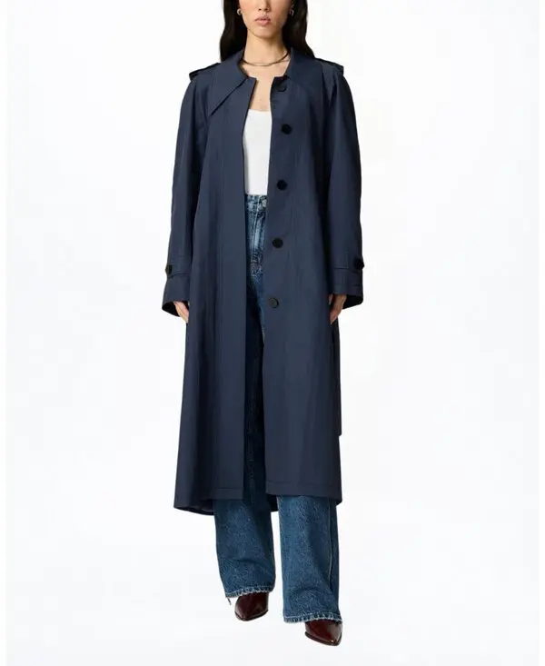 NOCTURNE Single-breasted Cotton Trench Coat
