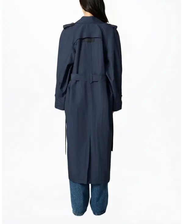 NOCTURNE Single-breasted Cotton Trench Coat