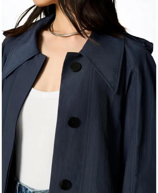 NOCTURNE Single-breasted Cotton Trench Coat